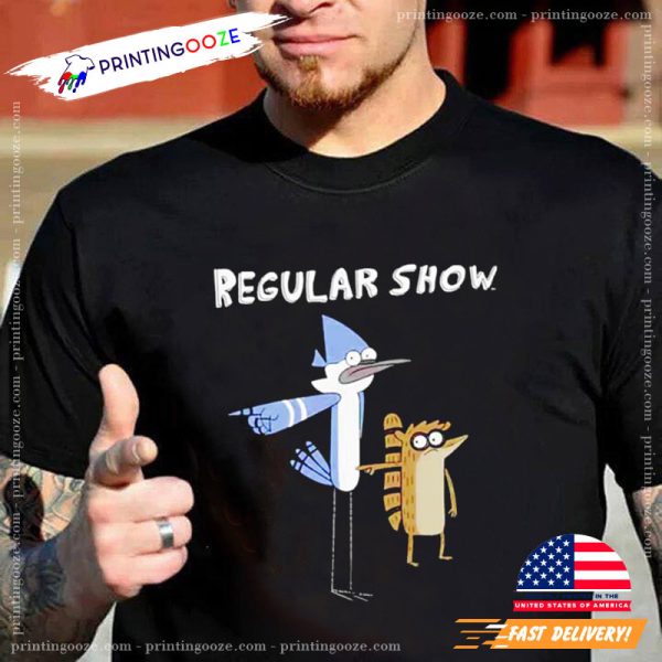 Funny Mordecai Rigby Pointing Regular Show Tee - Unleash Your Creativity Funny Mordecai Rigby Pointing Regular Show Tee - Unleash Your Creativity